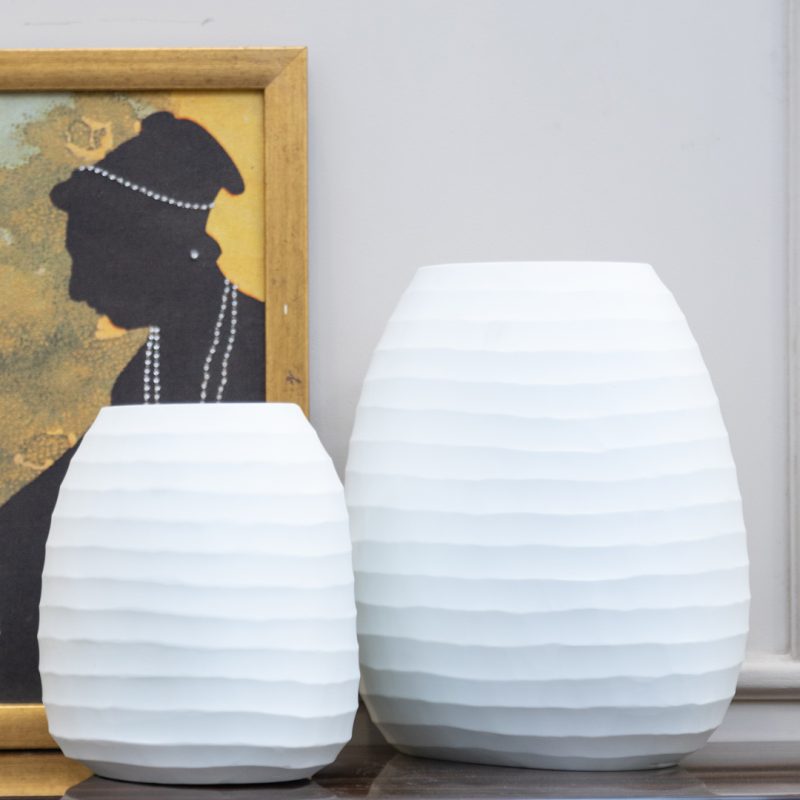 Ribbed Glass Vase - Large - Fusion Access